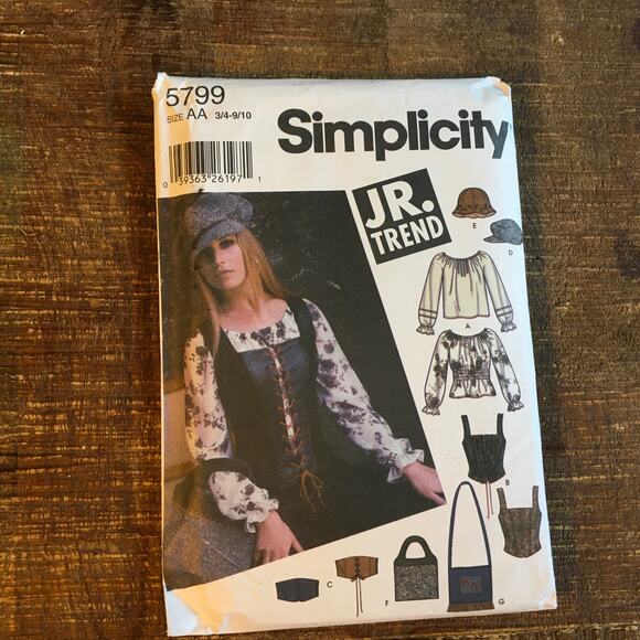 Simplicity | Office | Simplicity Sewing Pattern 5799 Y2k Peasant Top ...